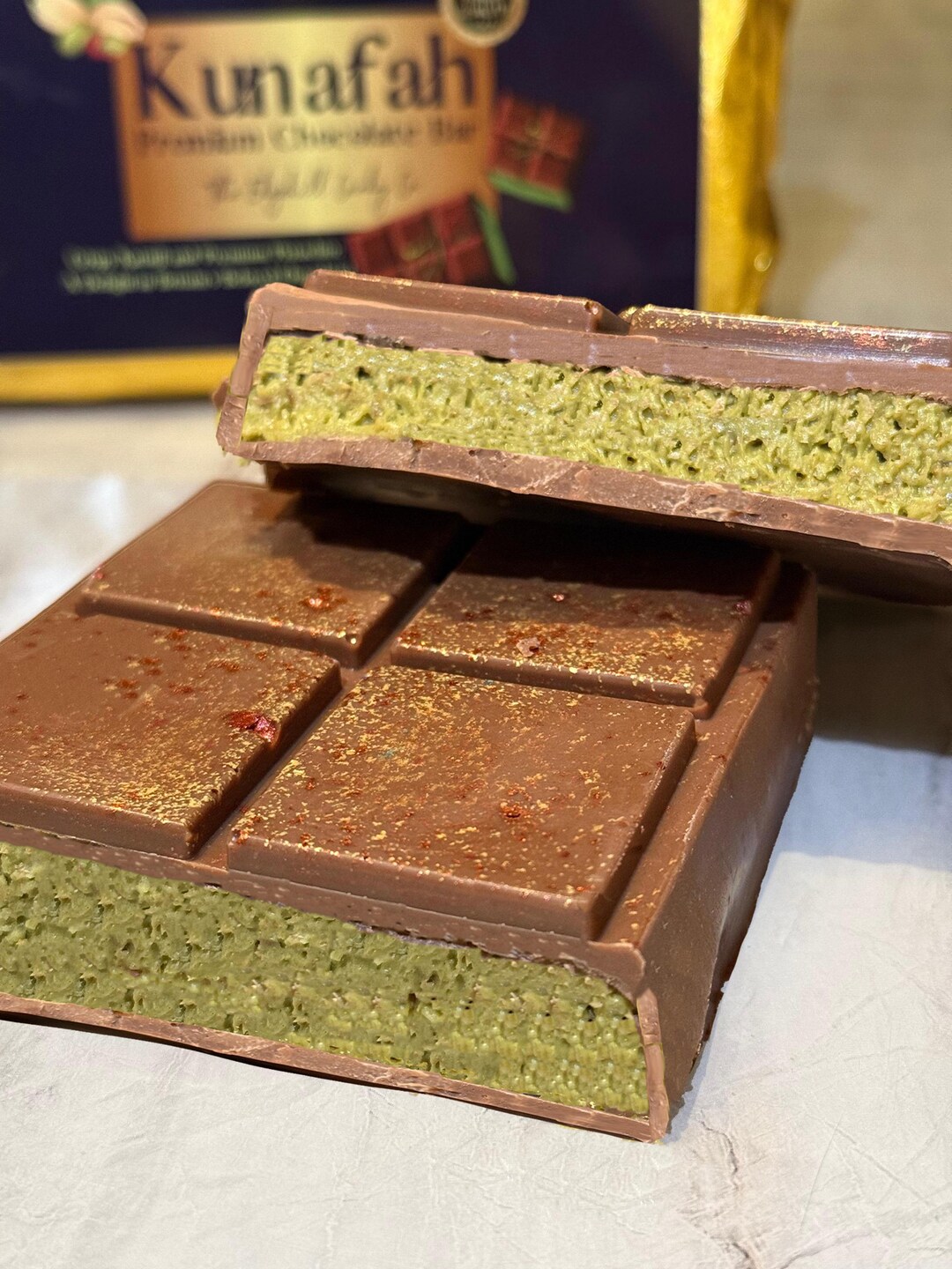 Viral Dubai XL 350g Tik Tok PREMIUN Chocolate Bar - Pistachio & Kataifi ...