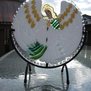 Fused Glass Angel Candle Holder - Etsy