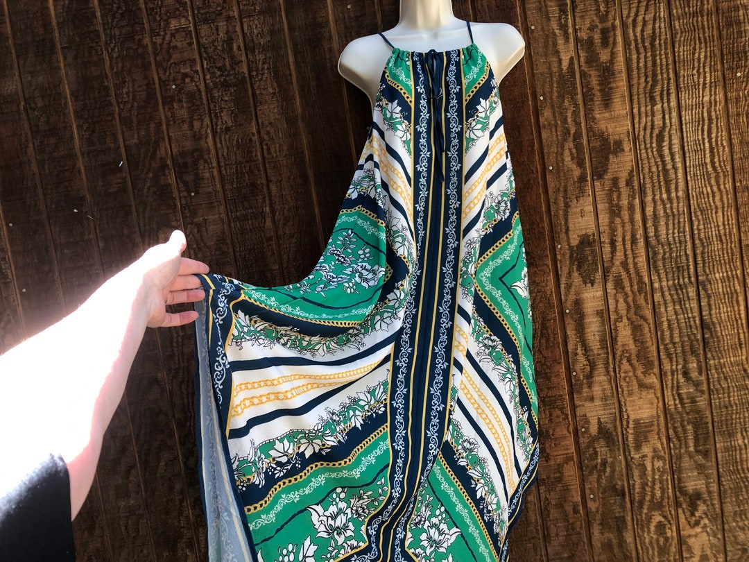 Scarf Dress - Rectangle Scarf Dress, Handkerchief Hem Tank Top Dress ...