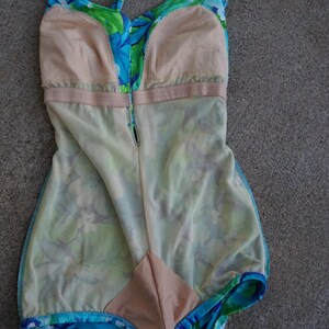 70s Vintage Tropical Bathing / Swim Suit One Piece Swimsuit Large Size ...