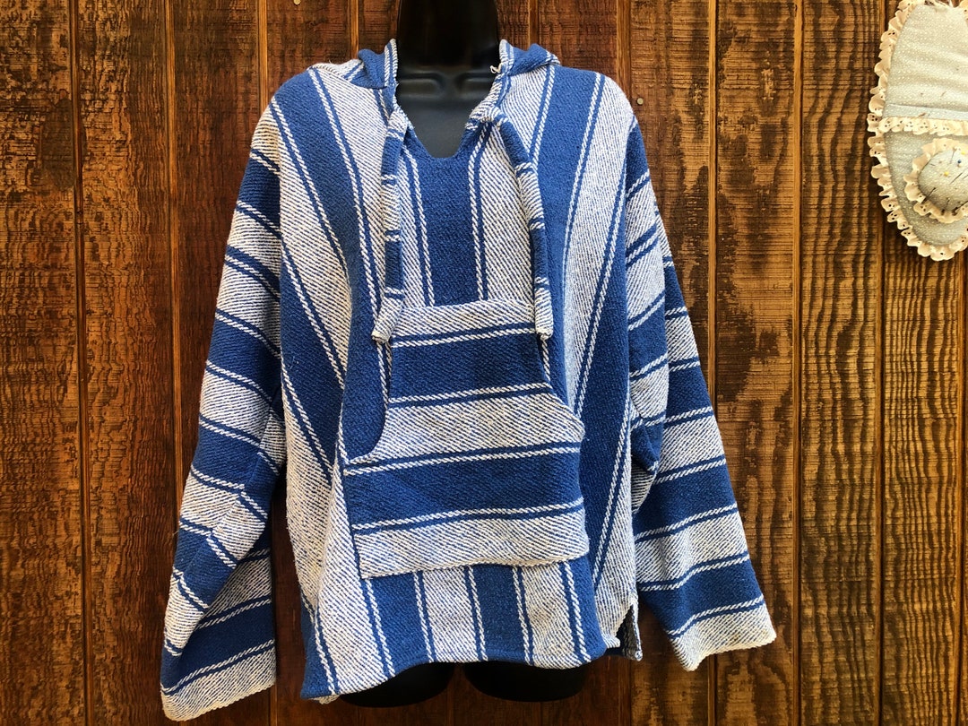 Vintage Mexican Surfer Baja Pullover Hoodie Stripes / XL Extra Large ...