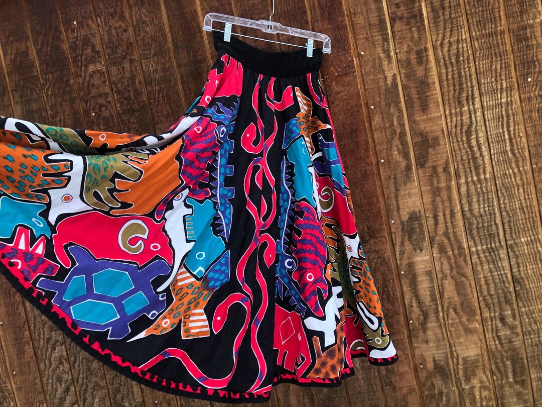 Jeanne Marc Vintage Skirt 90s Fun Unique Designer Made in USA Size 4/5 ...