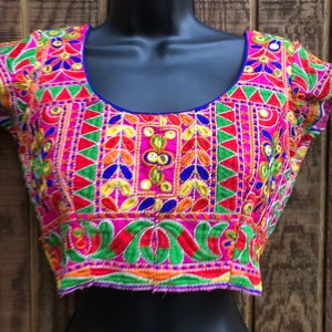 Beautiful Embroidered Top India Indian Bollywood Half Top Belly Shirt ...
