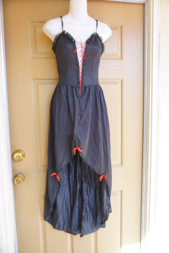 Vintage high low cut nightgown with corset style fron… - Gem