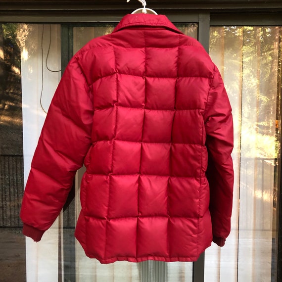 Red Down filled feather jacket coat mens size 44 insu… - Gem