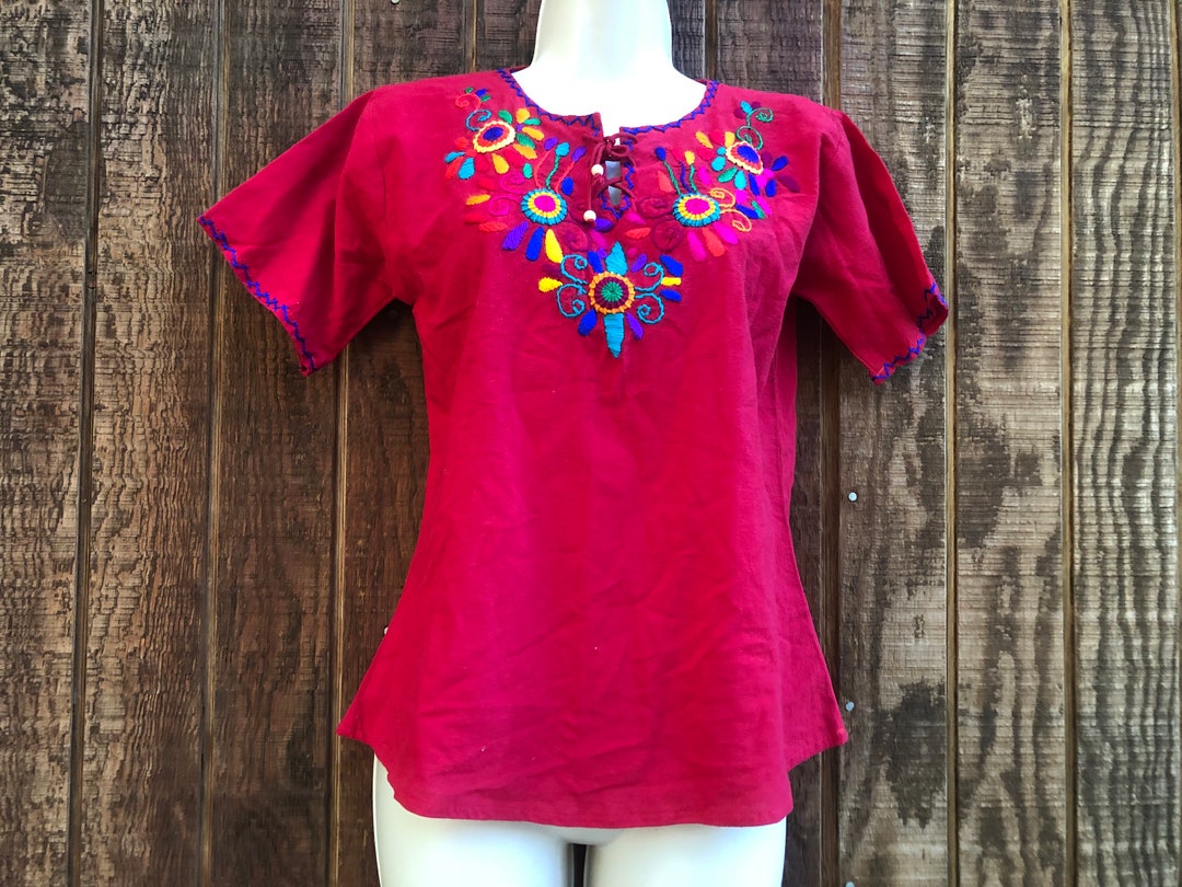 Peasant Hippie Boho Mexican Oaxacan Embroidered Floral Festival Mexico ...