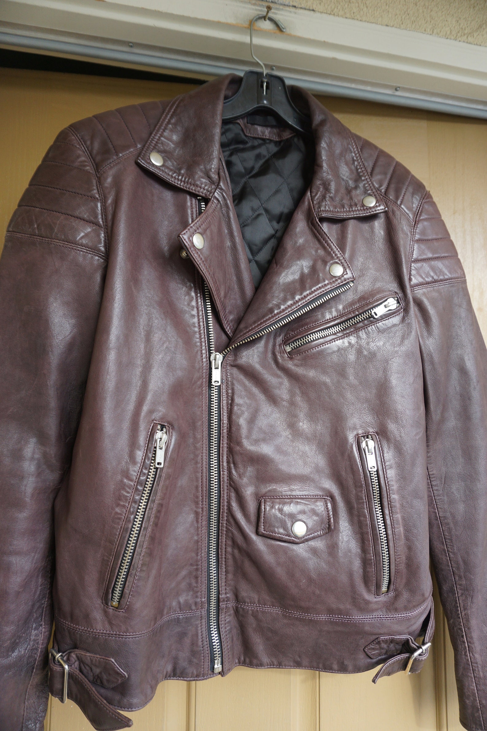 Brown Leather Motorcycle / Biker Jacket MENS Size Large - Etsy