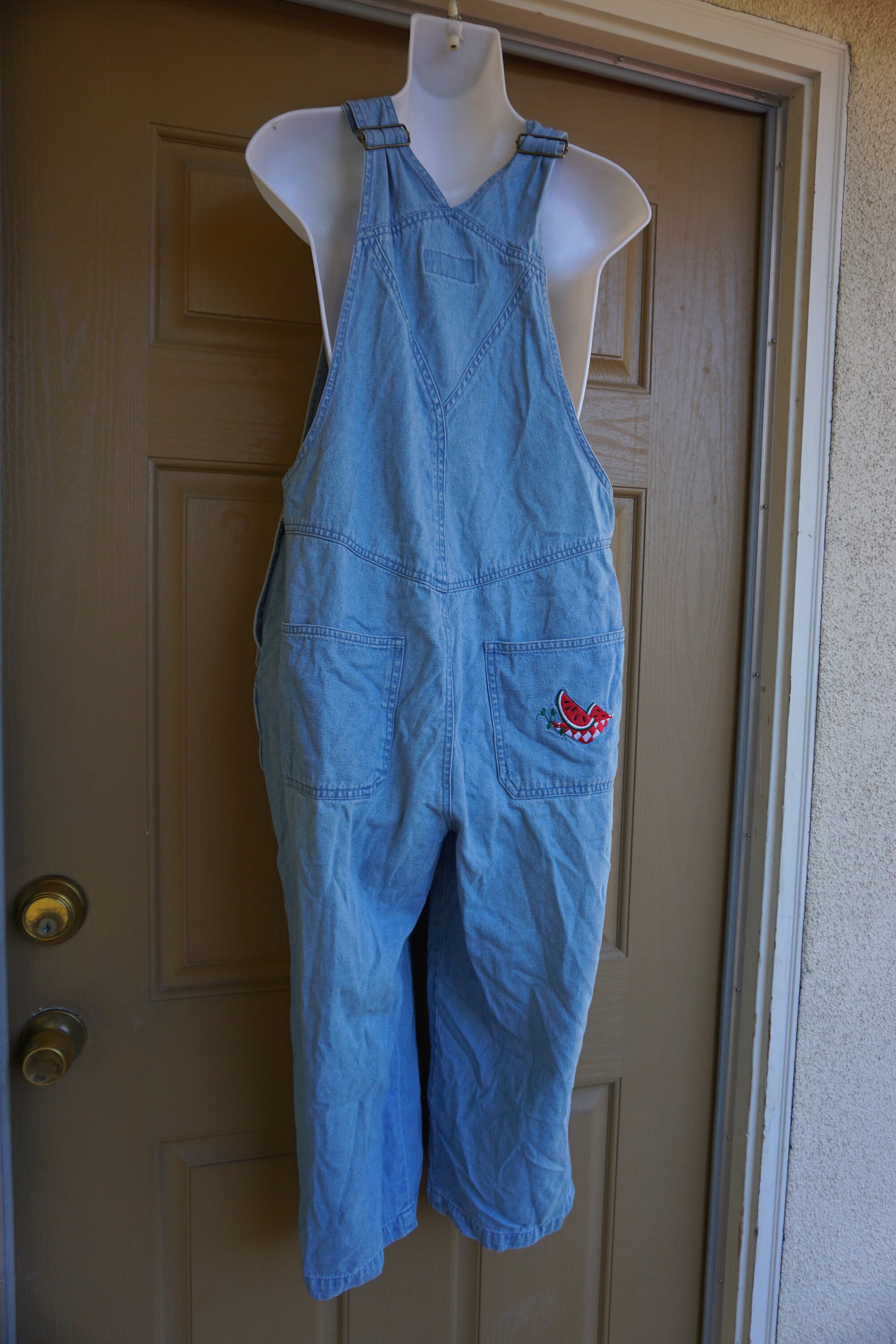 Overalls 80s 90s blue denim Mandal Bayoveralls size L Large | Etsy