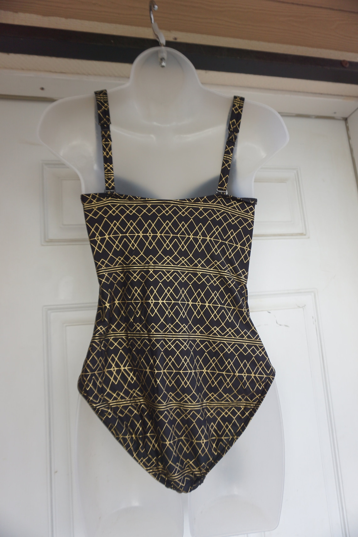 Black and Gold Bathing Suit Swim Suit One Piece Swimsuit Size - Etsy