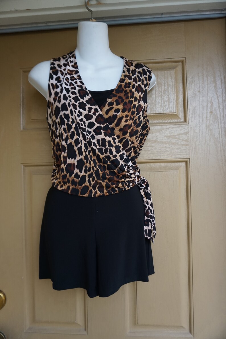 Cache 80s 90s Leopard Cheetah Print Shorts Romper Size Small | Etsy