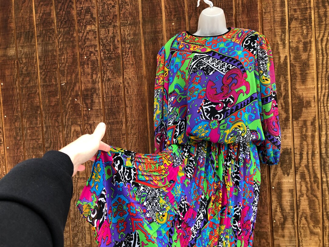 Diane Fres Two Piece Set Shirt and Skirt Size Medium Dress 1980s 1990s ...
