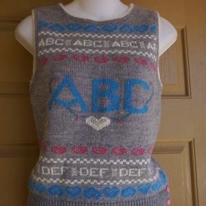 Abcs Vintage Sweater Vest - Etsy