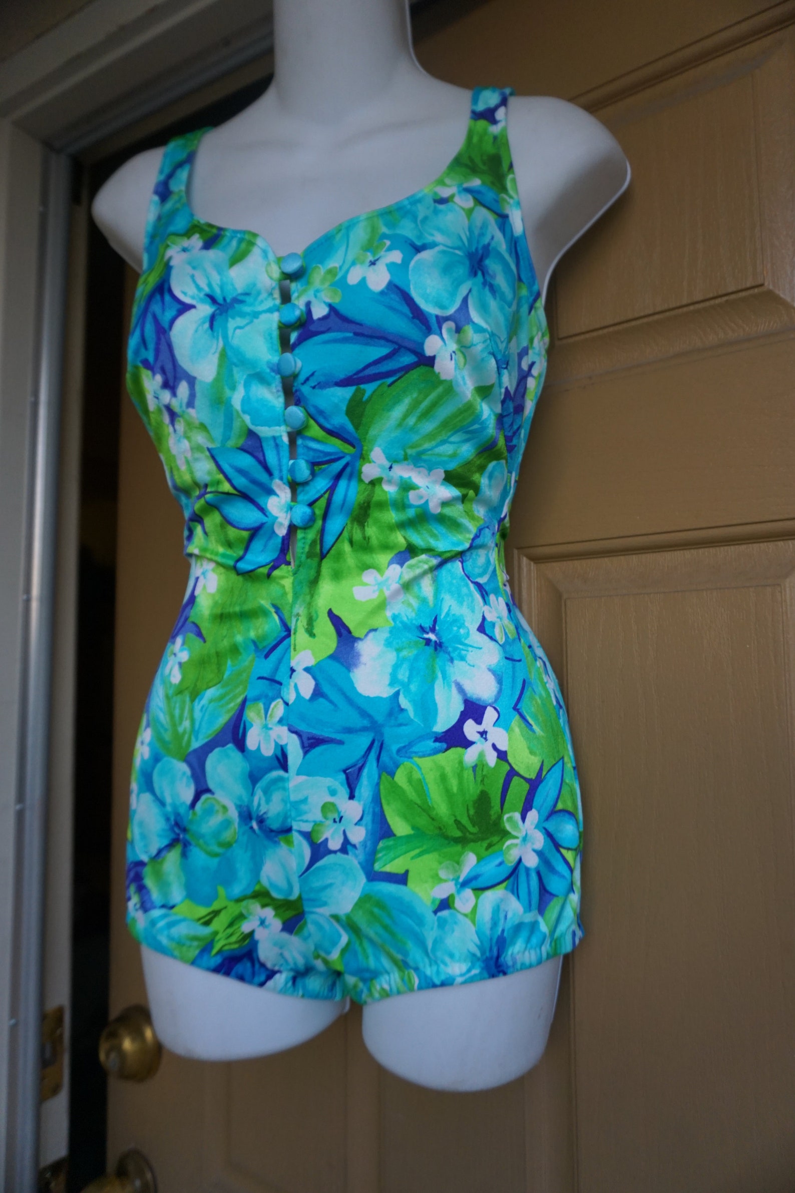 70s Vintage Tropical Bathing / Swim Suit One Piece Swimsuit | Etsy