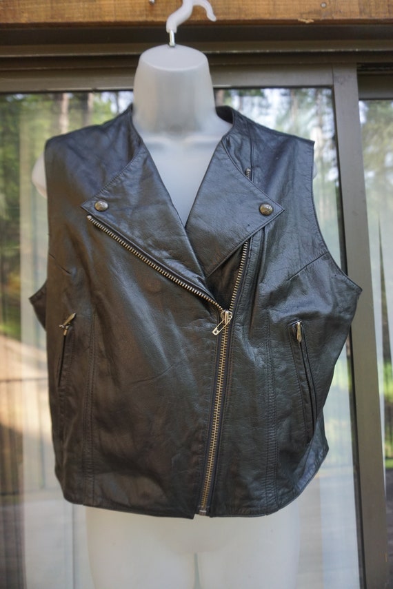 Harley Davidson size XL extra large leather vest zips… - Gem