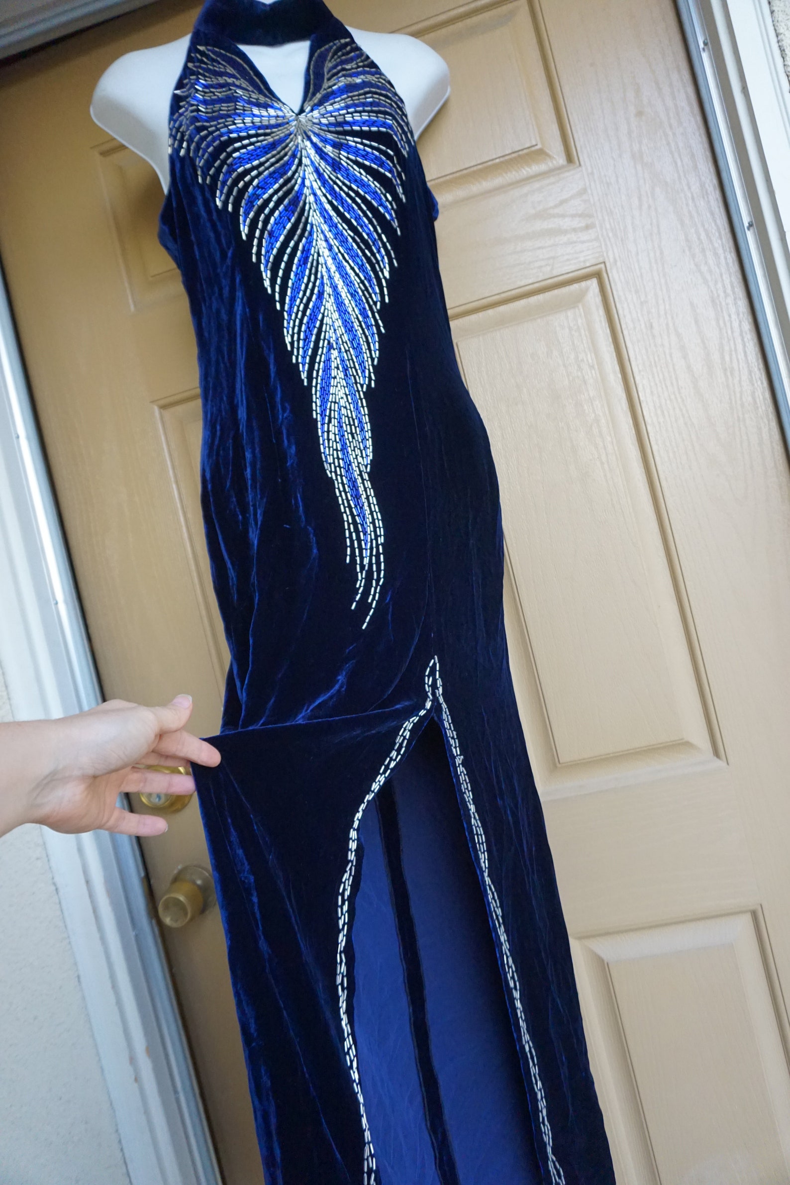 Vintage Asian Inspired Dress Velvet Cheongsam Dress With - Etsy