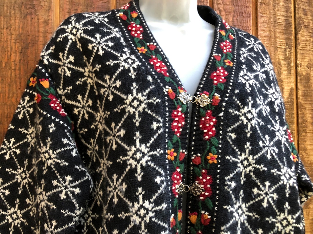 Icelandic Designs Large Wool Heavy Knit Sweater Jacket Front Closure - Etsy