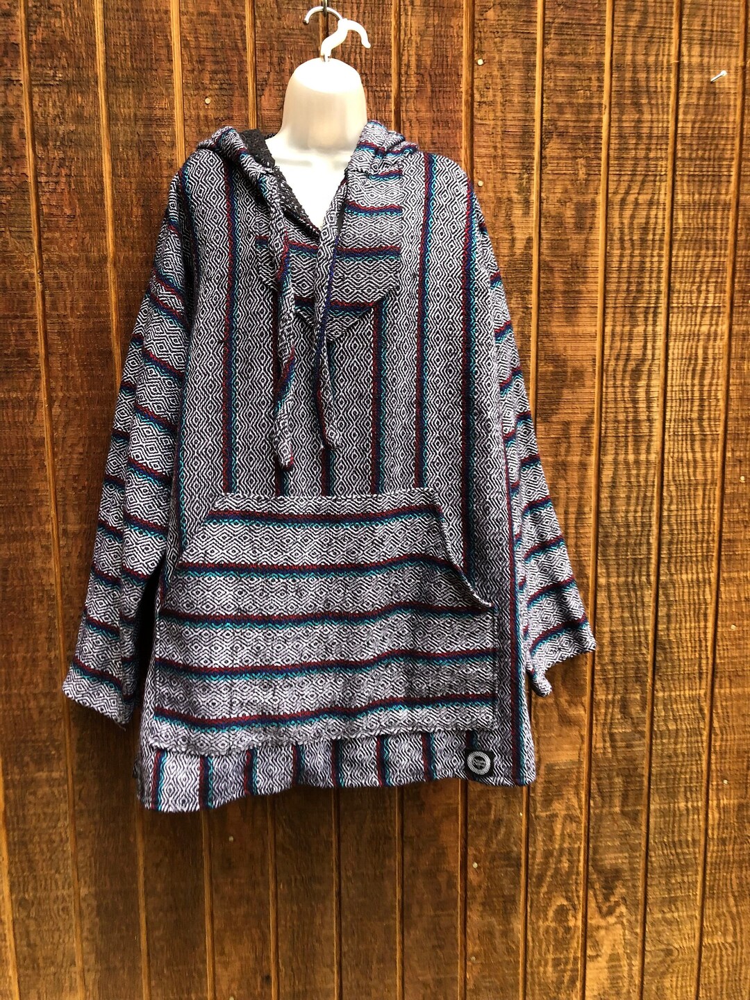 Vintage Mexican Surfer Baja Pullover Hoodie // Stripes // XXXL Extra ...