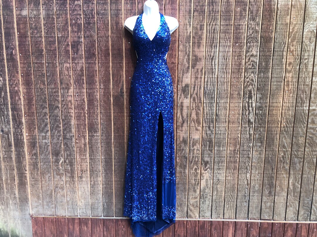 DAMAGED BLUE Version of Jessica Rabbit Size Medium Sequined Long Dress ...