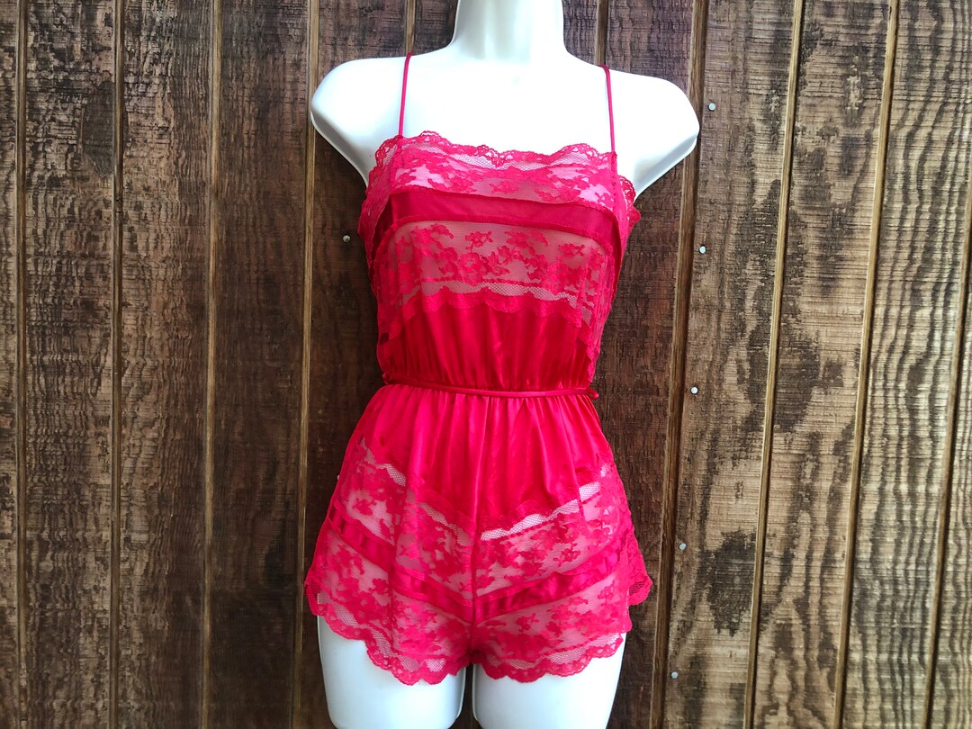 Red Teddy Lingerie Labeled Size Medium - Etsy