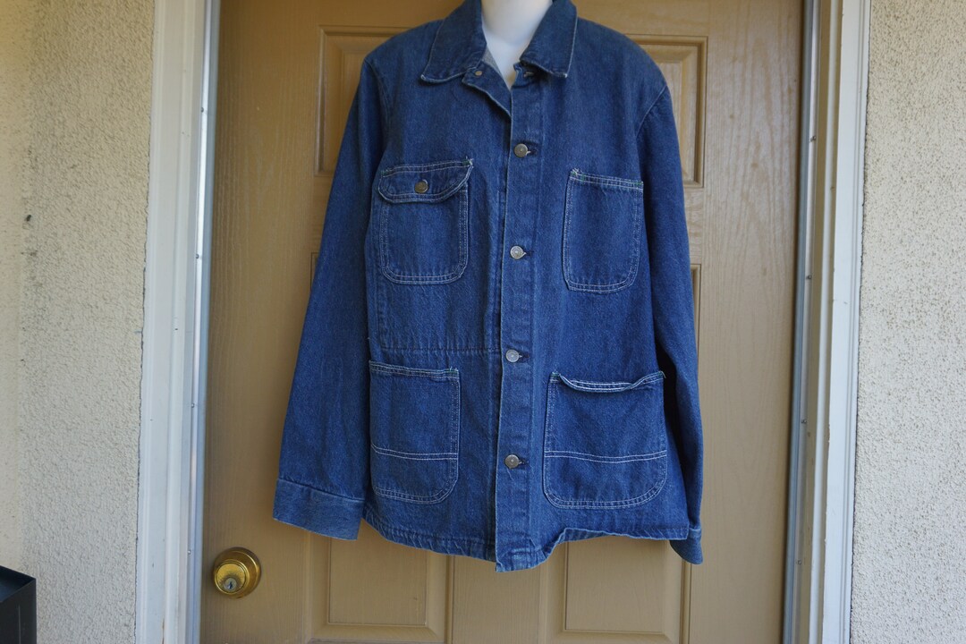 Key Imperial Vintage 70sl Large Button up Collared Denim Shirt / Jacket ...