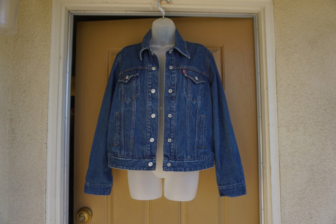 Levis Women's Blue Denim Jacket Jean Dark Snap Front - Etsy