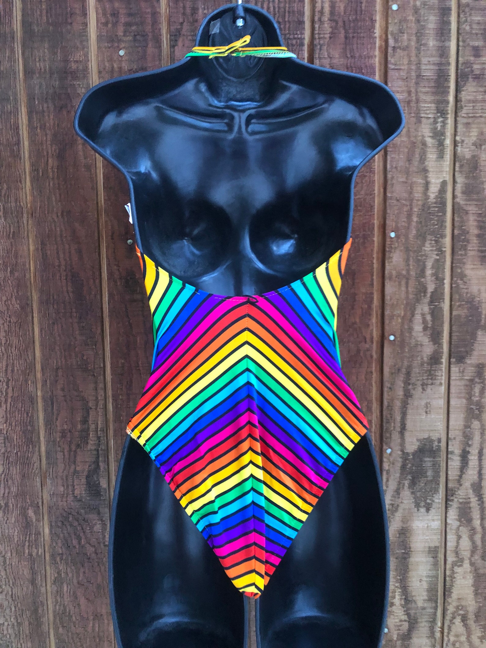 Vintage One Piece Chevron Striped Bathing Suit Swim Wear Size 5/6 90s ...