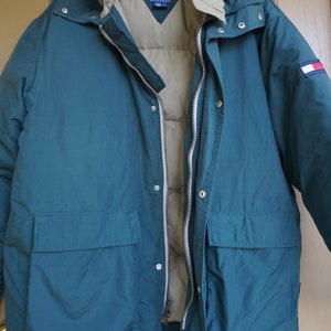 Vintage Green Duck Down Filled Feather Jacket Coat Mens Size XL Extra ...