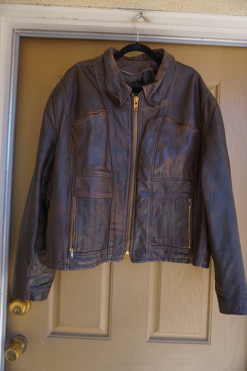 Vintage Leather Jacket Size 52 Mens - Etsy