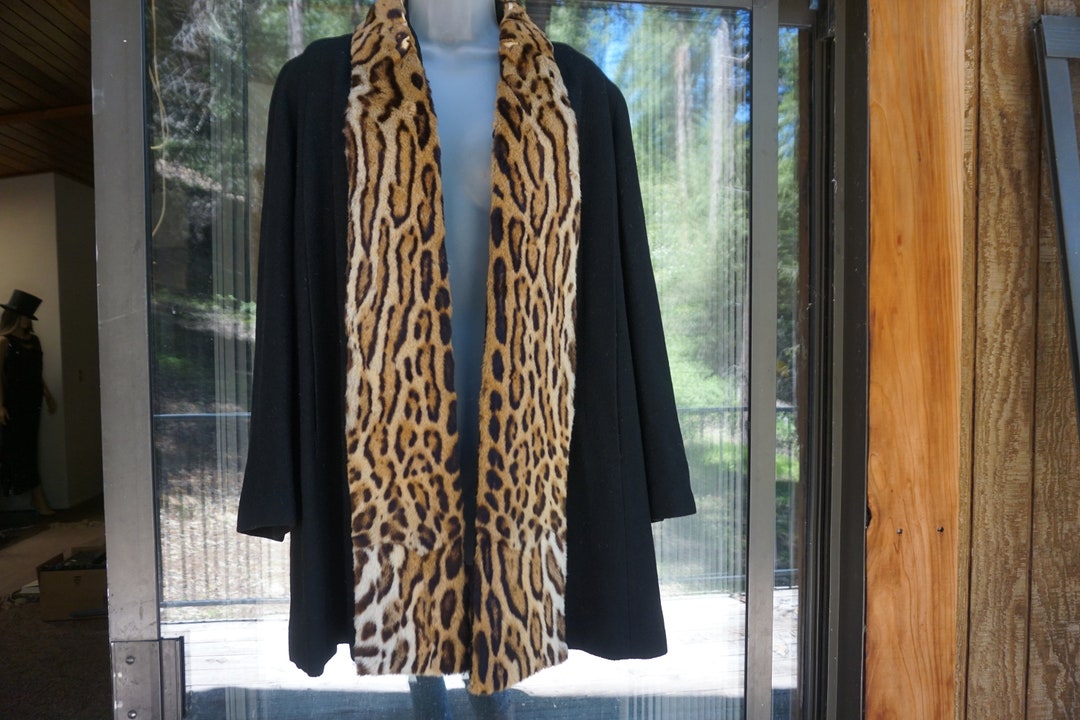 Vintage Animal Print Fur Jacket Coat Size XL Wild Jungle Animal Cat ...