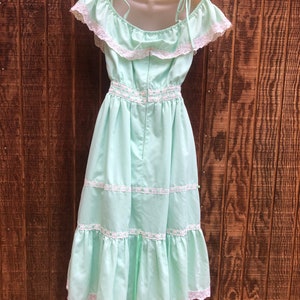 Off the Shoulder Pastel Green Prairie Dress Size 3 Small Lace Trim - Etsy