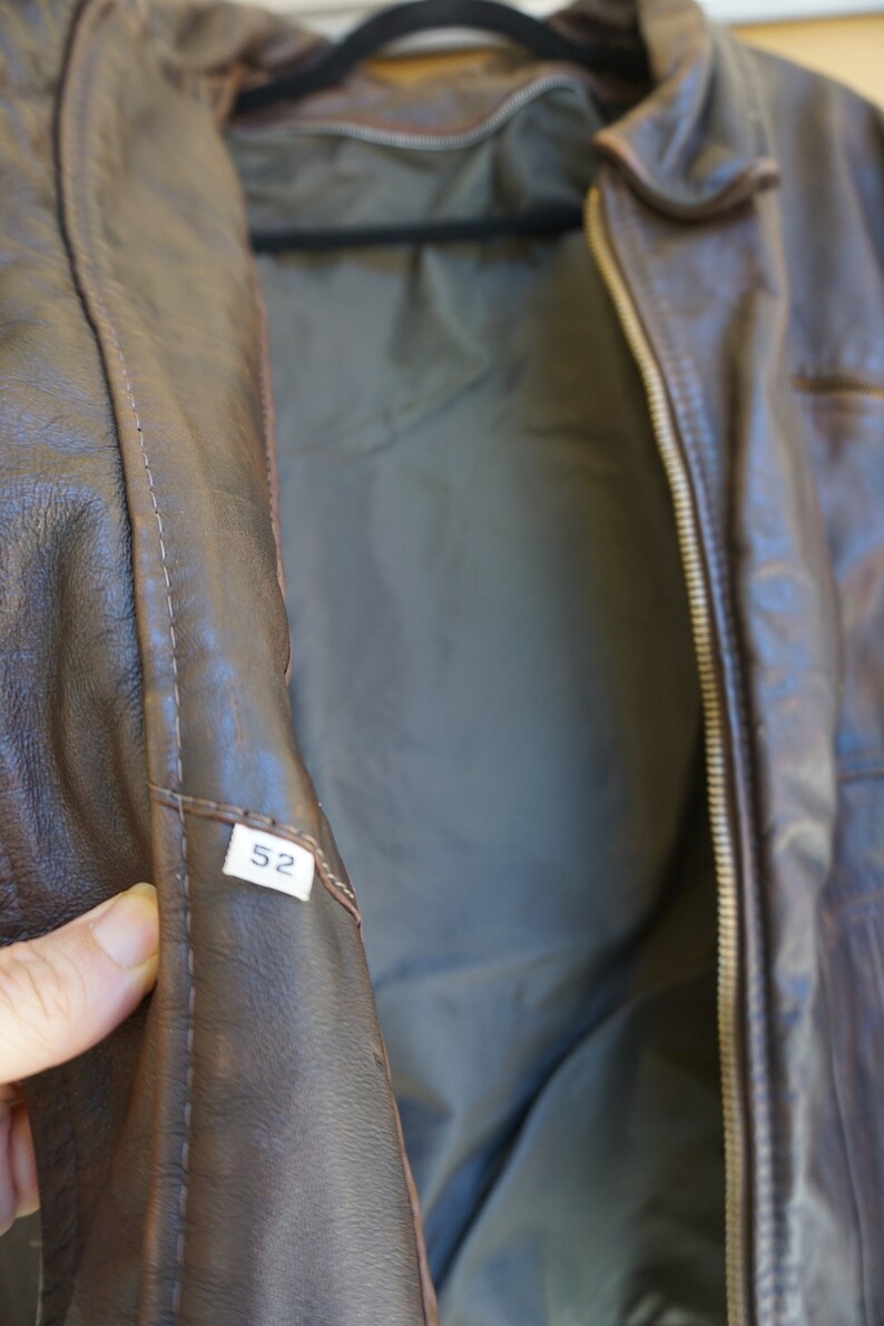 Vintage Leather Jacket Size 52 Mens - Etsy