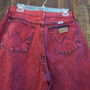 USA Made Wrangler Vintage Red Acid Washed 1990s Denim Jeans Womens Size ...