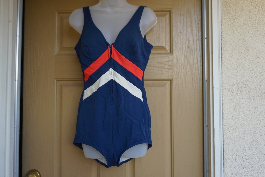1960s One Piece Bathing Suit Swim Wear Size 16 Rockabilly 60s Zipper - Etsy