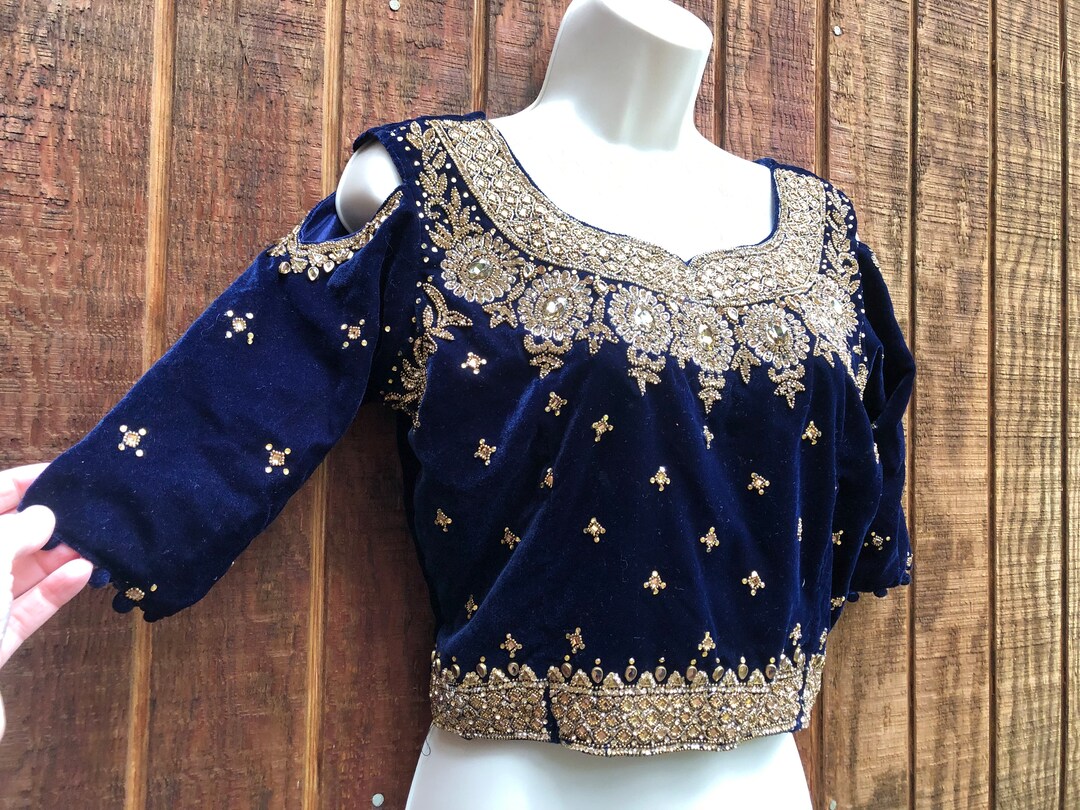 Beautiful Beaded Top Embroidered India Indian Bollywood Half Top Belly ...