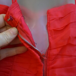 Vintage 1940s 1950s Red Prom Dress Gown With Back Metal Zipper Small ...