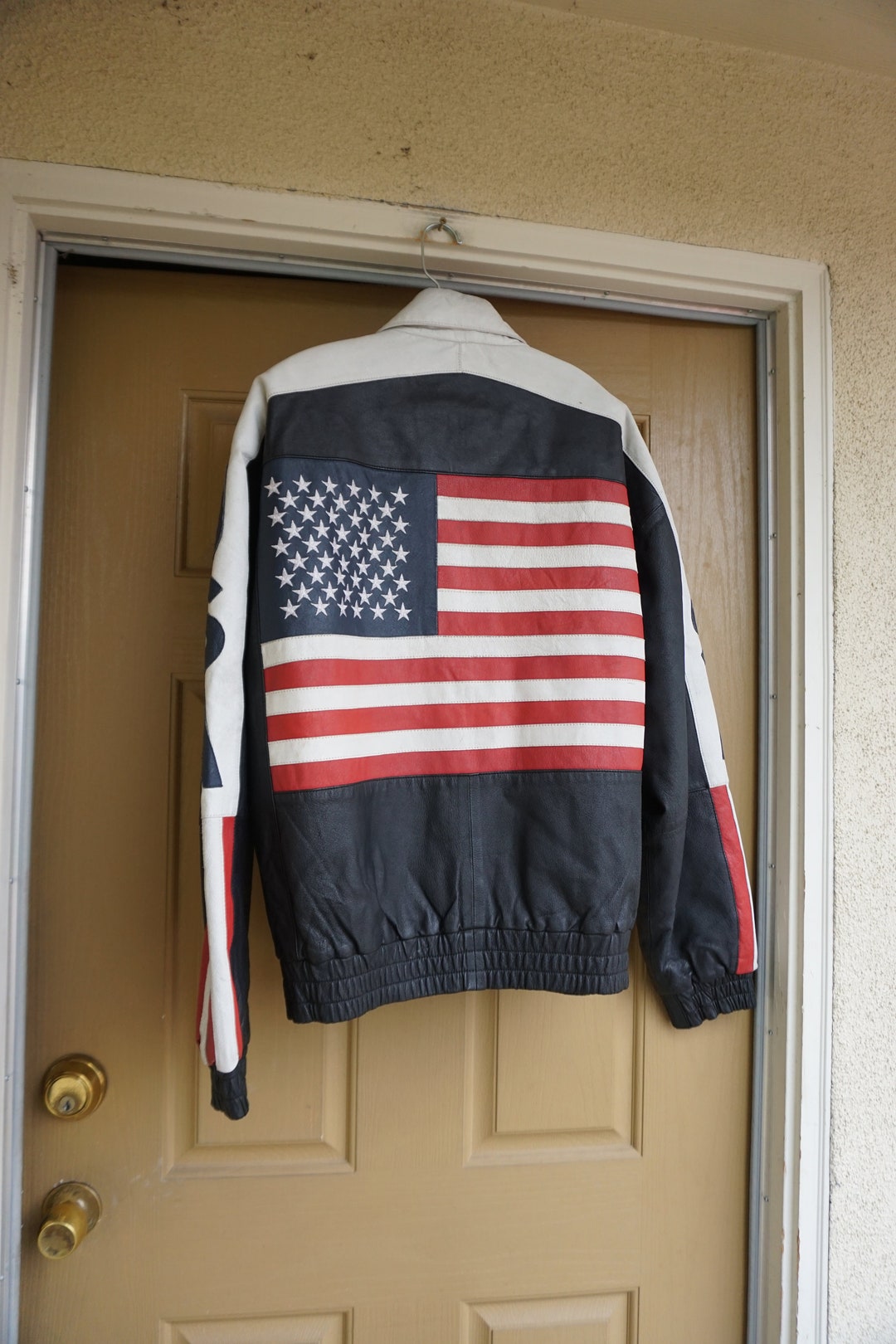 Black Leather Jacket MENS Size Extra Large 1980s 1990s 80s 90s XL ...
