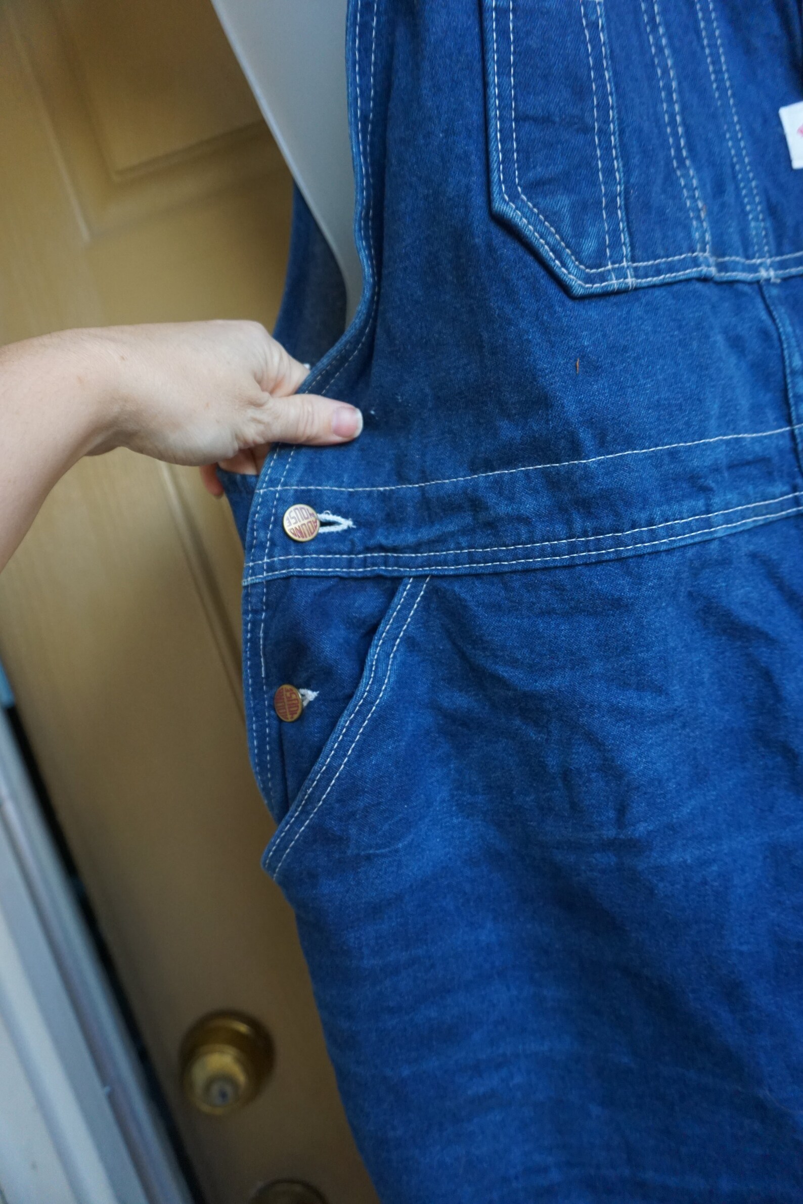 MISSING BUTTONS Vintage 80s 90s Blue Denim Round House | Etsy