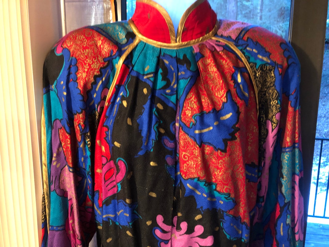 Jeanne Marc Vintage Button up the Back 1990s Abstract Print Size 8/10 ...