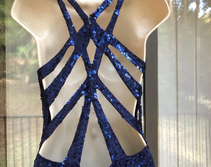 BLUE Version of Jessica Rabbit Size Medium Sequined Long Dress 90s ...