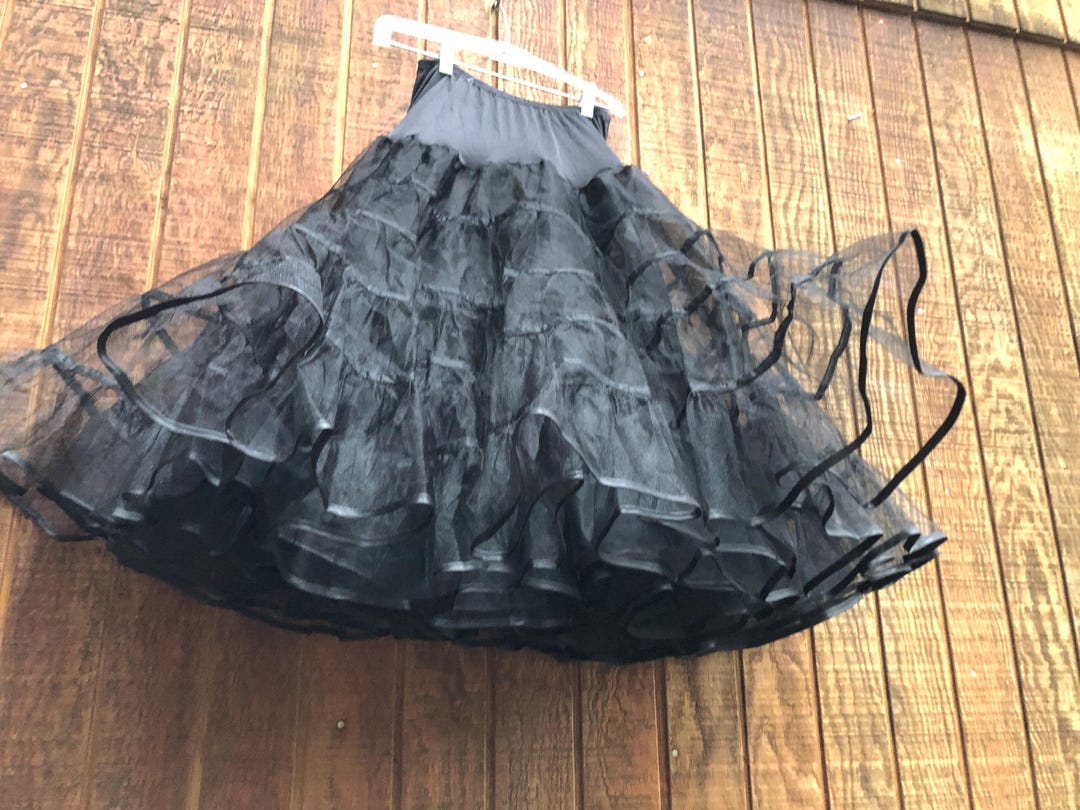 Vintage Black Petticoat Small Square Dance Halloween Costume Tutu Skirt ...