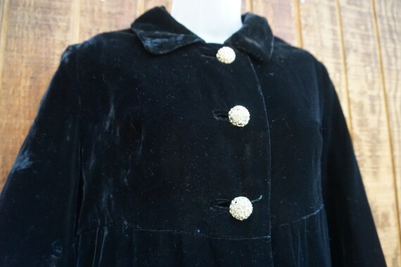 Vintage 60s jacket black velvety super soft medium lo… - Gem
