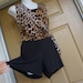 Cache 80s 90s Leopard Cheetah Print Shorts Romper Size Small - Etsy