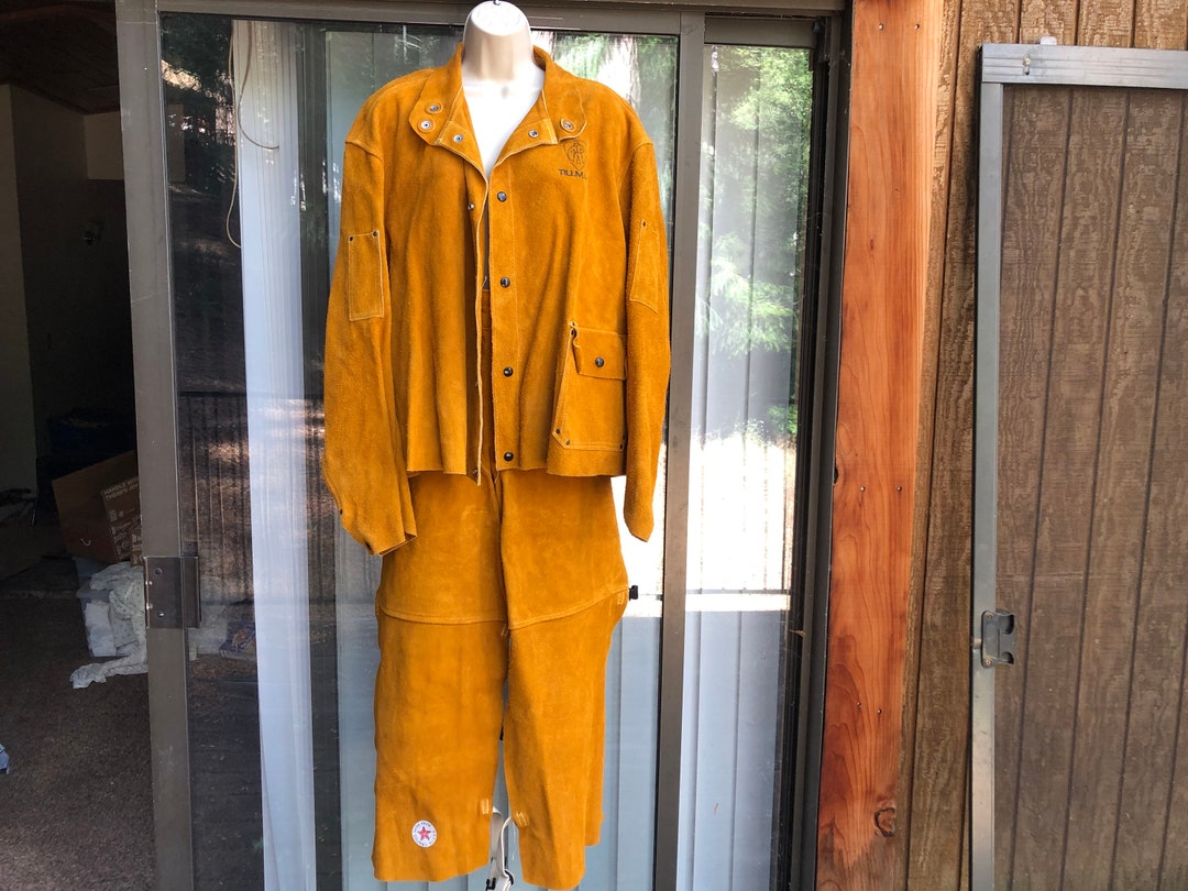 Tillman Suede Leather Jacket Size XL Mens With Pant Cover - Etsy