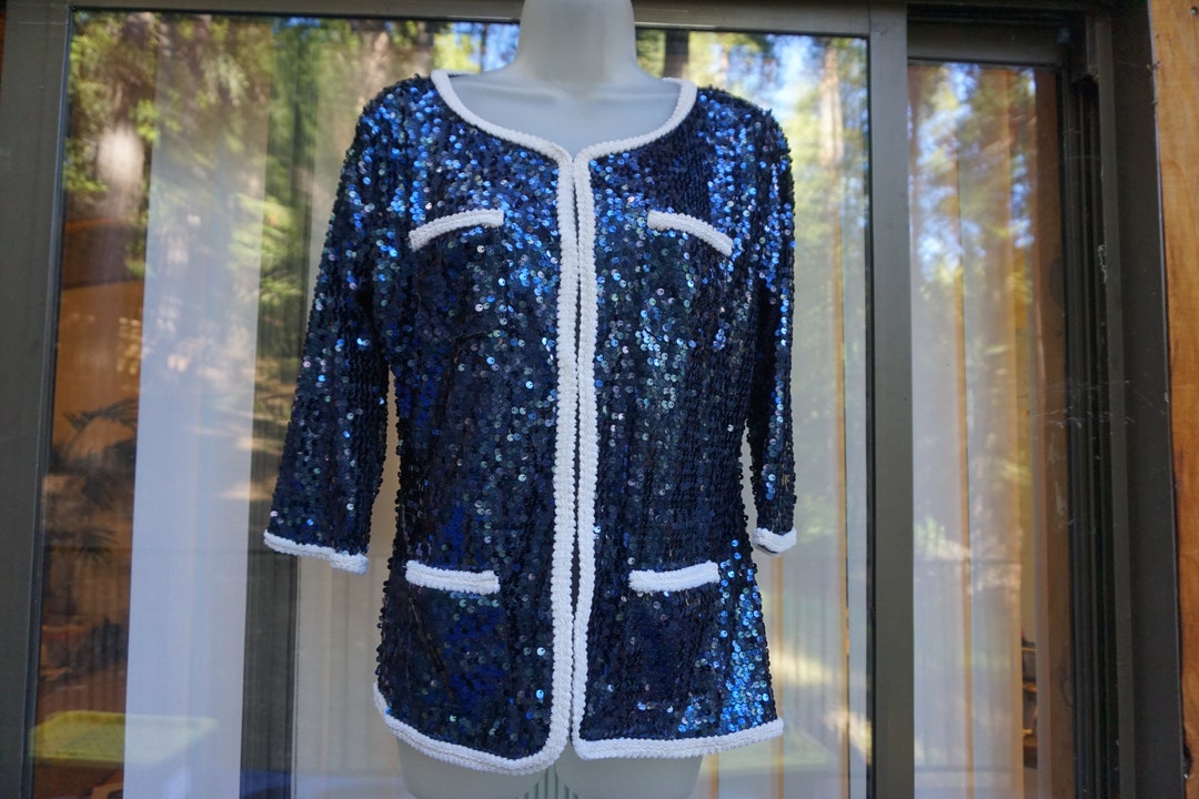 Vintage Sparkly Sequined Jacket by IMAN Size Labeled Medium - Etsy