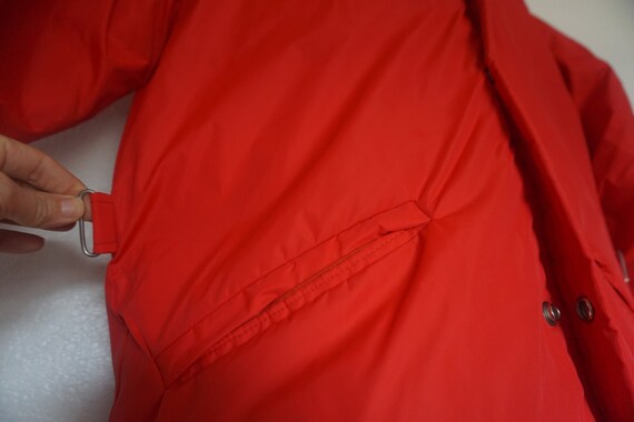 Vintage Red down filled feather jacket coat mens size… - Gem