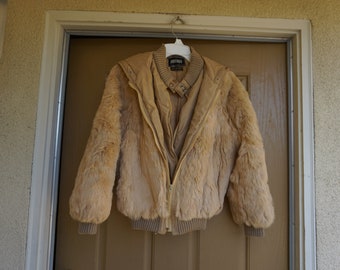 Woman's Fully Lined Soft Brown Rabbit Fur Coat 80s | Etsy
