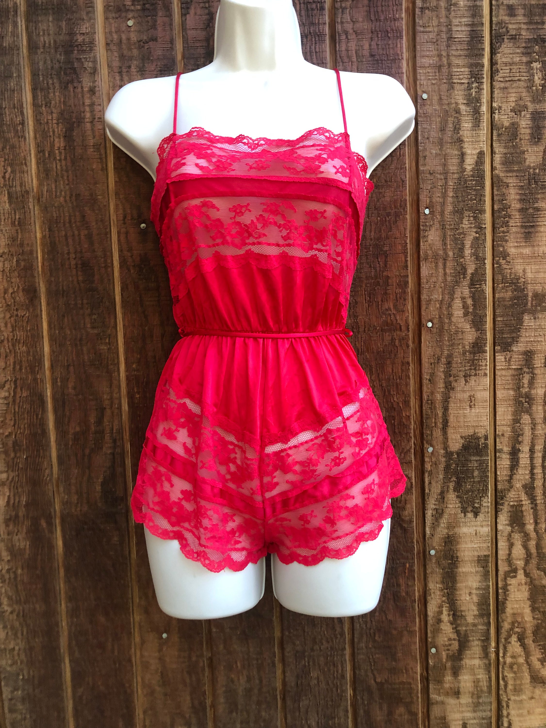 Red Teddy Lingerie Labeled Size Medium - Etsy