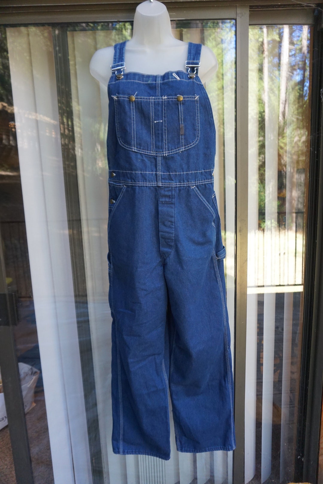 SEARS Vintage Dark Blue Denim Overalls - Etsy