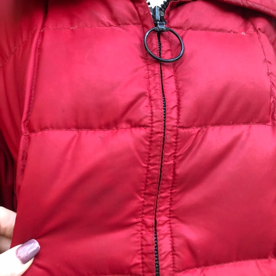 Red Down filled feather jacket coat mens size 44 insu… - Gem