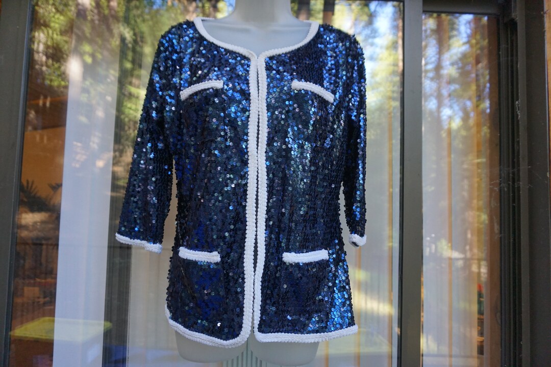 Vintage Sparkly Sequined Jacket by IMAN Size Labeled Medium - Etsy